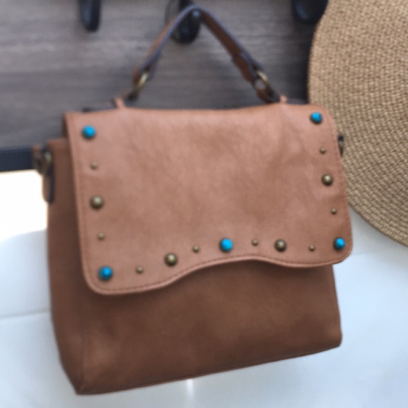 Jessica Simpson | Bags | Jessica Simpson Turquoise Studded Vegan ...